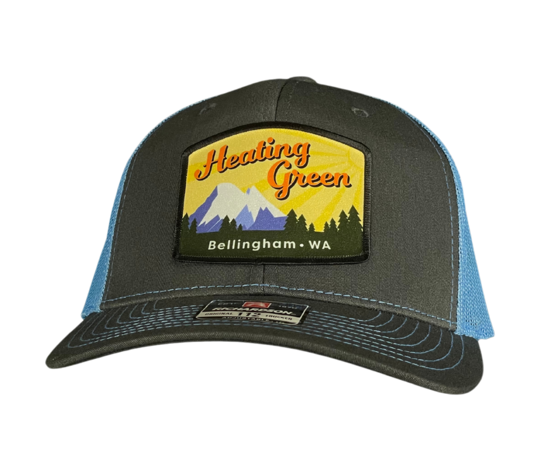 Bellingham Throwback Trucker Hat Heating Green